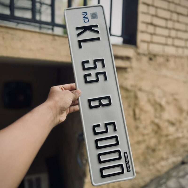 IND Traffic Long Font Car Aluminium Number Plates | Royal Customify